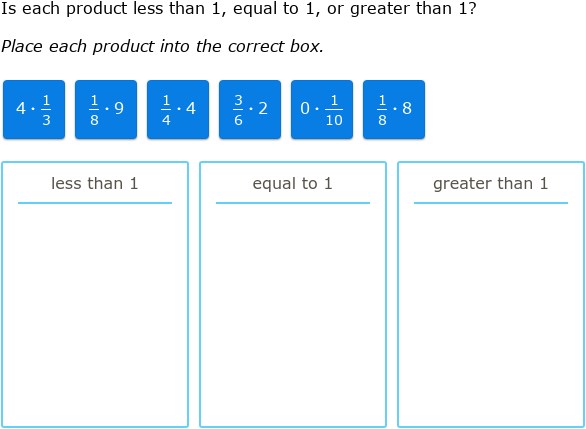 IXL - Multiply fractions and whole numbers: sorting (Year 8 maths practice)