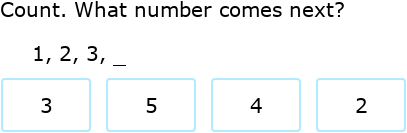 IXL - What number comes next? - up to 5 (Reception maths practice)
