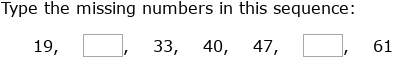 IXL - Complete a linear number sequence (Year 6 maths practice)