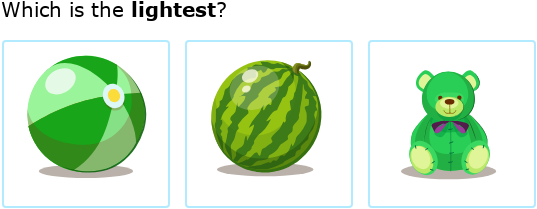 IXL - Light and heavy (Year 1 science practice)