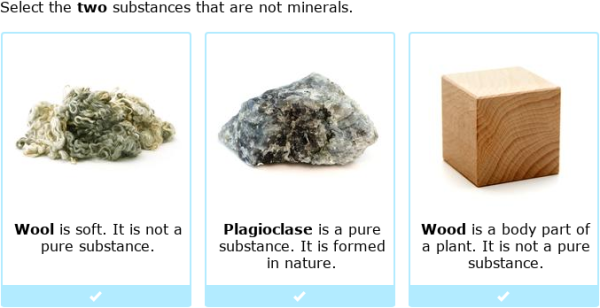 IXL - Identify minerals using properties (Year 3 science practice)