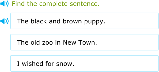 IXL - Find the complete sentences (Year 2 English practice)