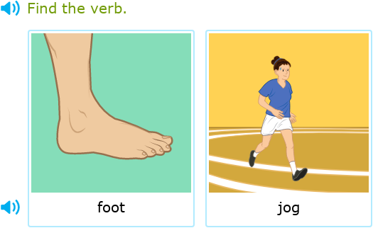 IXL - Find the action verb with images (Year 1 English practice)