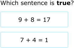 IXL - Addition sentences: true or false? (Year 2 maths practice)