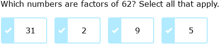 IXL - Identify factors (Year 6 maths practice)