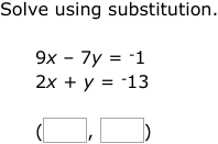 IXL - Solve simultaneous equations using substitution (Year 13 maths ...