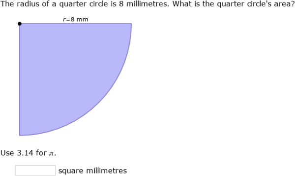 IXL - Area of semicircles and quarter circles (Year 10 maths practice)