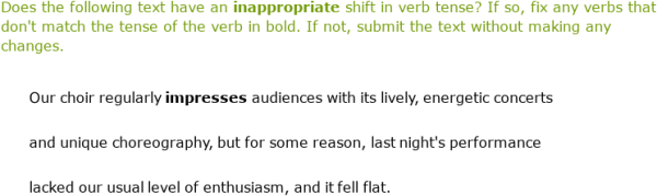 IXL - Identify and correct inappropriate shifts in verb tense (Year 10 ...