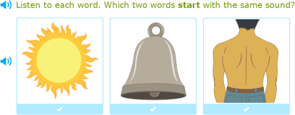 IXL - Which two words start with the same sound? (Reception English ...