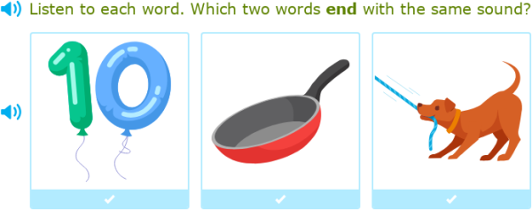IXL - Which two words end with the same sound? (Year 2 English practice)