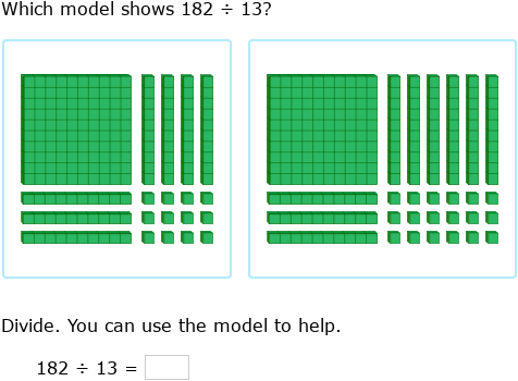 IXL - Divide by 2-digit numbers using models (Year 6 maths practice)
