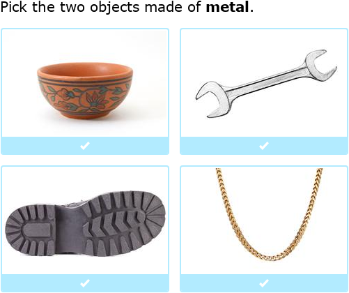 IXL - Classify objects by material (Year 1 science practice)
