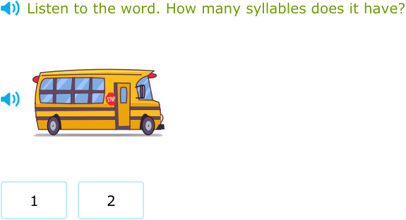 IXL - How many syllables does the word have? (Year 1 English practice)