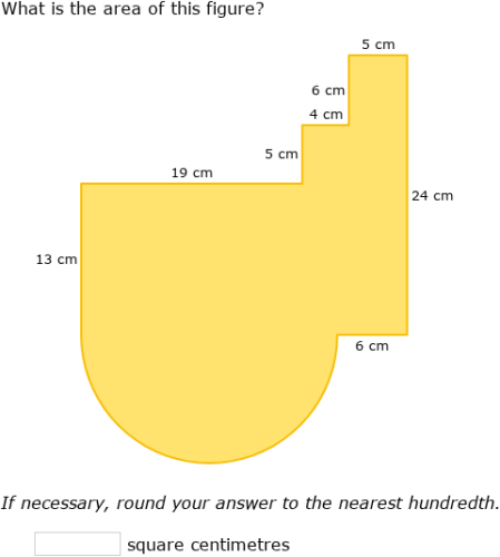 IXL - Area of compound figures with triangles, semicircles and quarter circles (Year 9 maths ...