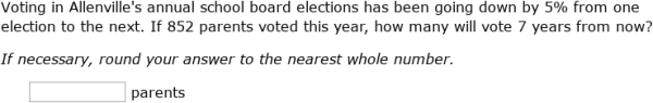 IXL - Exponential growth and decay: word problems (Year 10 maths practice)