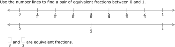 IXL - Find equivalent fractions using number lines (Year 4 maths practice)