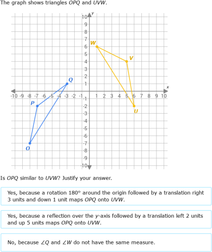 IXL - Determine if two figures are similar: justify your answer (Year 11 maths practice)