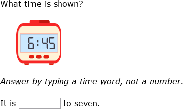IXL - Time words: o'clock, half, quarter (Year 3 maths practice)