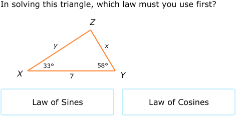 IXL - Solve a triangle (Year 12 maths practice)