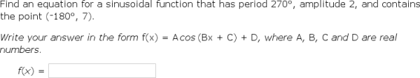 IXL - Write equations of cosine functions using properties (Year 12 maths practice)