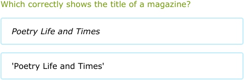 IXL - Formatting titles (Year 6 English practice)