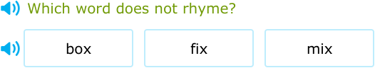 IXL - Which word does not rhyme? (Year 1 English practice)