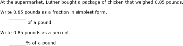 IXL - Convert between percents, fractions and decimals: word problems ...