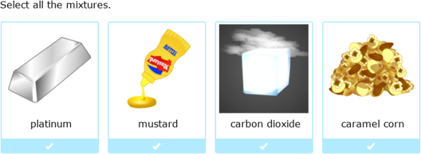 IXL - Identify mixtures (Year 4 science practice)