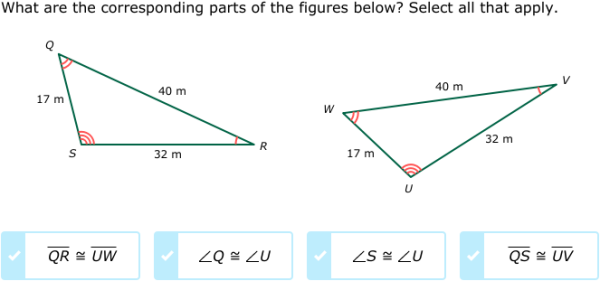 IXL - Congruence statements and corresponding parts (Year 8 maths practice)