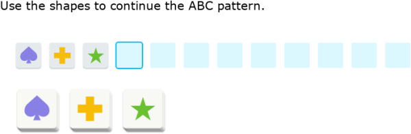 IXL - Make a pattern (Year 1 maths practice)