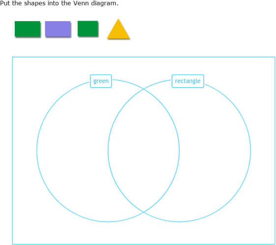 IXL - Sort shapes into a Venn diagram (Year 3 maths practice)