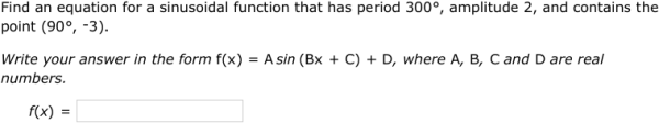 IXL - Write equations of sine functions using properties (Year 12 maths practice)