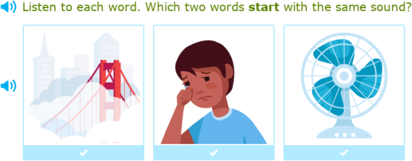 IXL - Which two words start with the same sound? (Year 2 English practice)