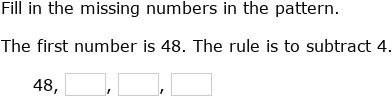 IXL - Use a rule to complete a number pattern (Year 5 maths practice)