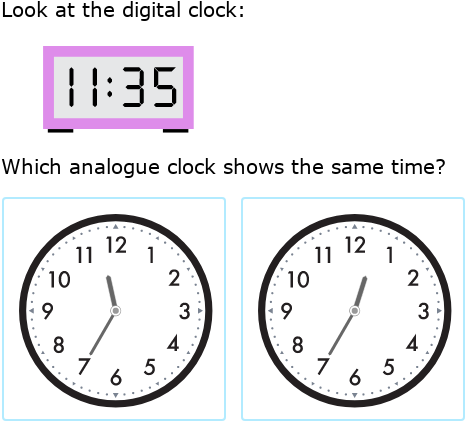 IXL - Match analogue and digital clocks II (Year 2 maths practice)