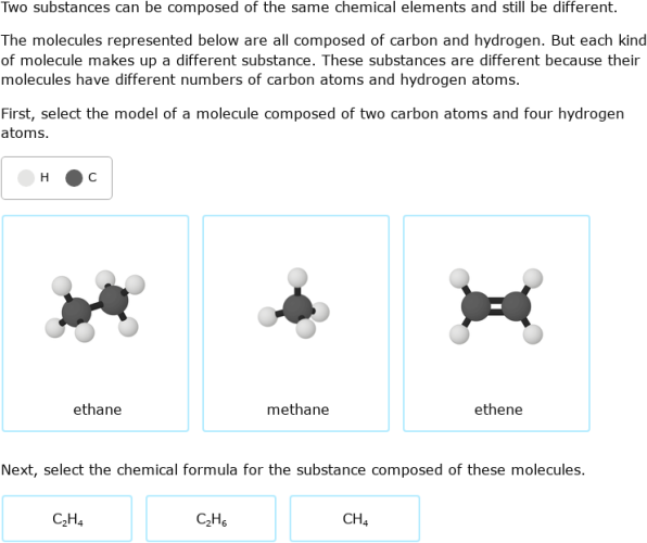 IXL - How are substances represented by chemical formulas and models ...