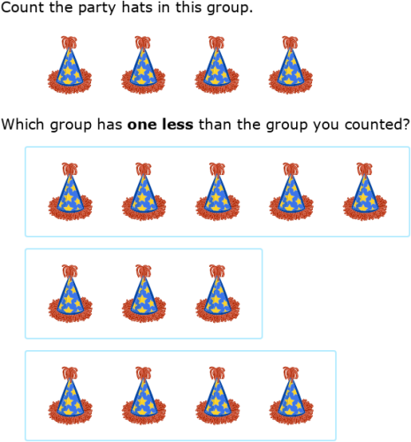 IXL - One less with pictures - up to 5 (Year 1 maths practice)