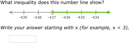 IXL - Write inequalities from number lines (Year 8 maths practice)