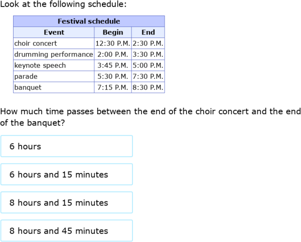 IXL - Reading schedules (Year 2 maths practice)
