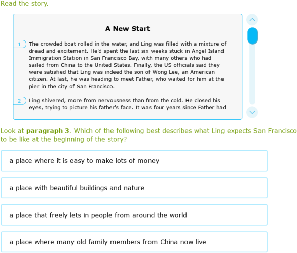 IXL - Read historical fiction (Year 5 English practice)