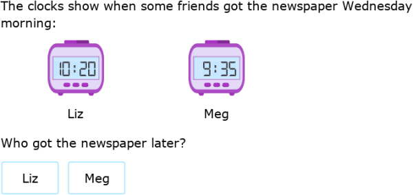IXL - Compare clocks II (Year 2 maths practice)
