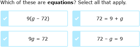 IXL - Identify expressions and equations (Year 10 maths practice)