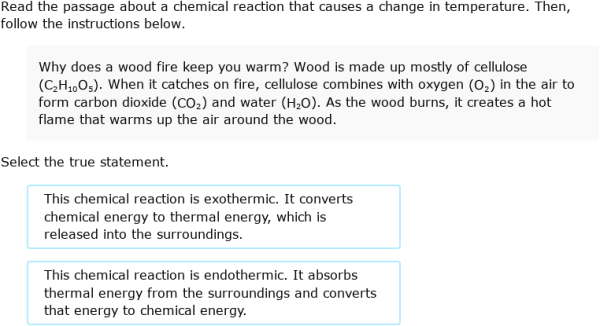 IXL - Describe energy changes in chemical reactions (Year 9 science ...