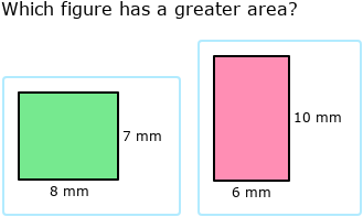 IXL - Compare areas of rectangles and squares (Year 5 maths practice)