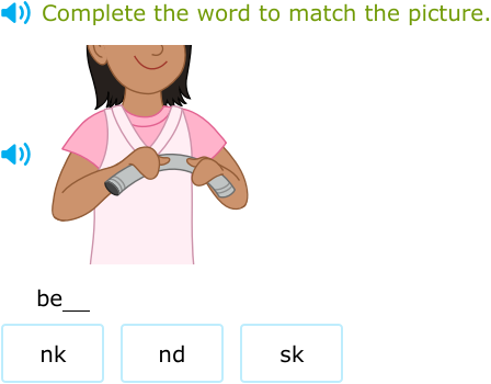 IXL - Complete the word with the right final consonant blend (Year 2 ...