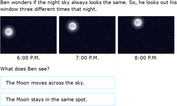 IXL - The night sky (Year 1 science practice)
