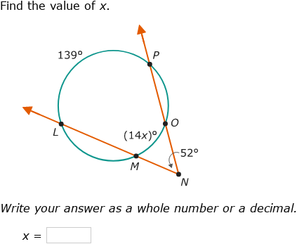 IXL - Angles formed by chords, secants, and tangents (Year 11 maths ...