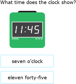 IXL - Match digital clocks and times I (Year 2 maths practice)