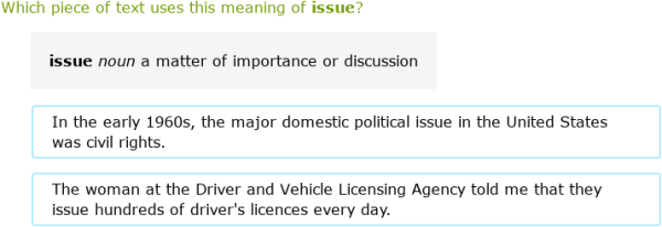 IXL - Which sentence matches the definition? (Year 9 English practice)