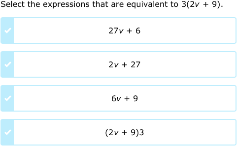 IXL - Identify equivalent linear expressions (Year 8 maths practice)